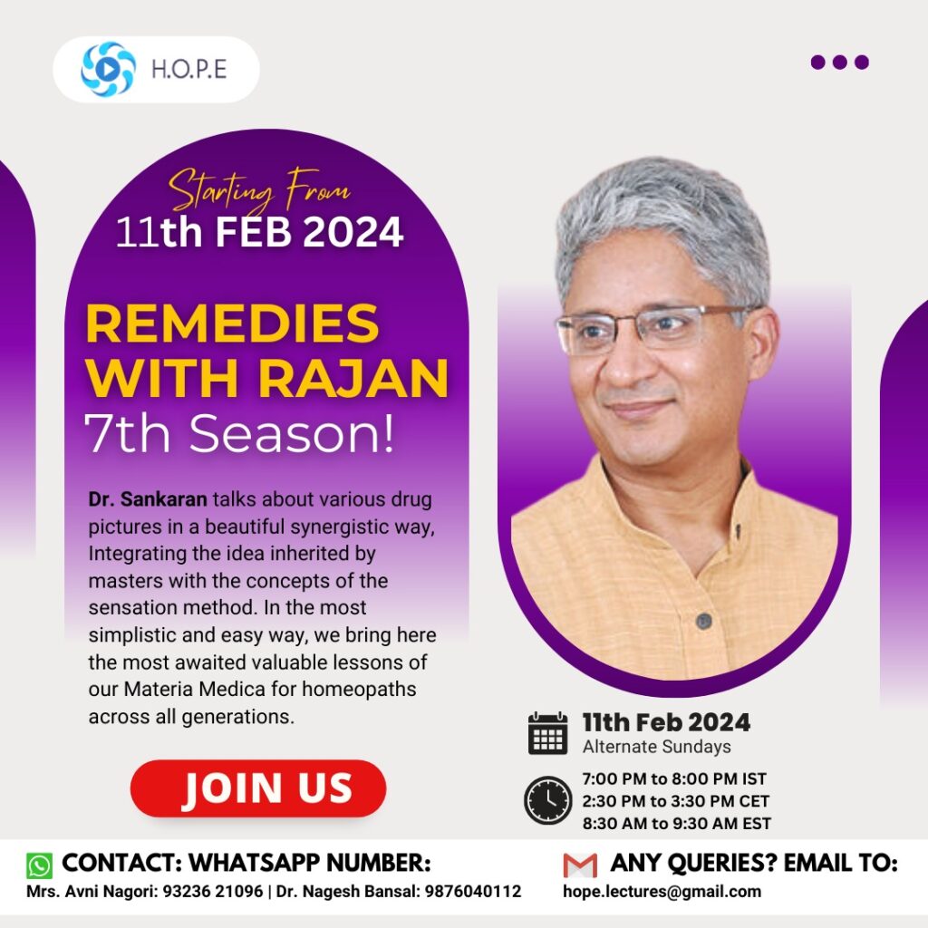 Remedies With Rajan – Season 7 – Homeopathy H.O.P.E